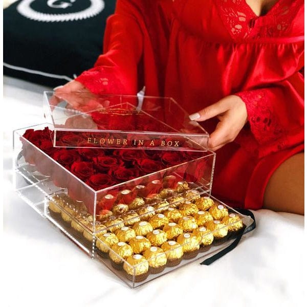 25 Acrylic Rose Organiser Everlasting Dried Flower Bouquet – FLOWER IN ...